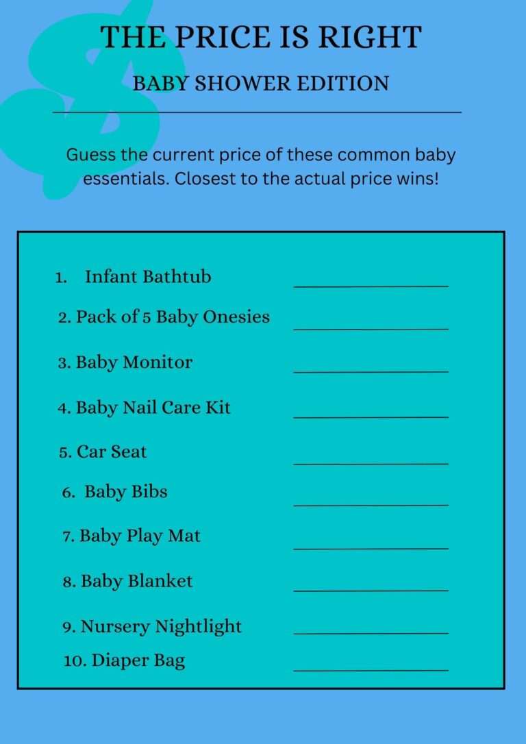 20+ FREE PRINTABLE BABY SHOWER GAMES - Game Rules